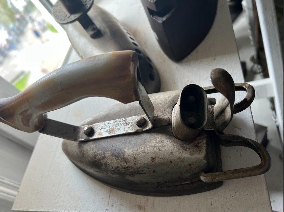 Antique AEG Iron Wooden Handle Heavy Material | eBay