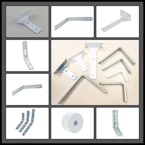 Metal Curtain Pelmet Board Brackets T Support DIY White Silver Drilled ...