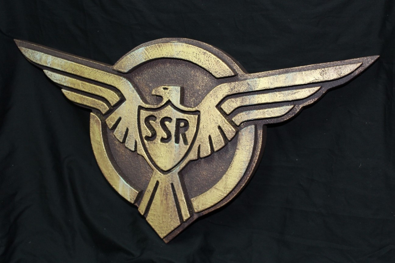 Large Captain America SSR logo emblem wall plaque 30 inches wide Marvel ...