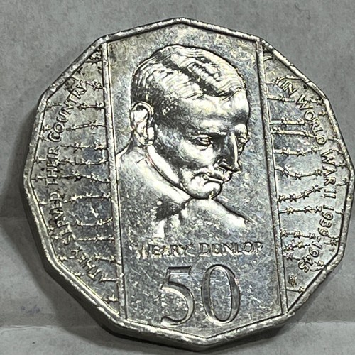 1995 Australian 50 Cent Coin Weary Dunlop Elizabeth 11 Makers Mark RDM ...