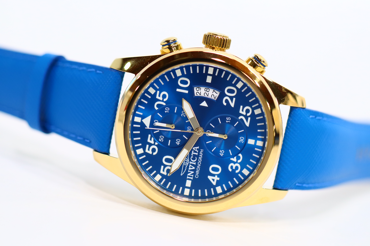 INVICTA Vintage Men 47mm Stainless Steel Gold Blue dial VD51 Quartz | eBay