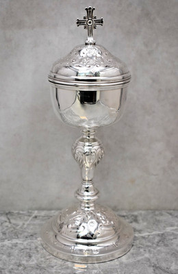 Vintage Baroque Ciborium, Cup Silver, 11 1/2" ht. (CU2211) chalice co ...