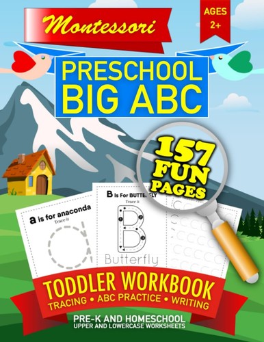 Montessori Workbook • Toddler Preschool Big ABC Tracing • Pre-K and ...