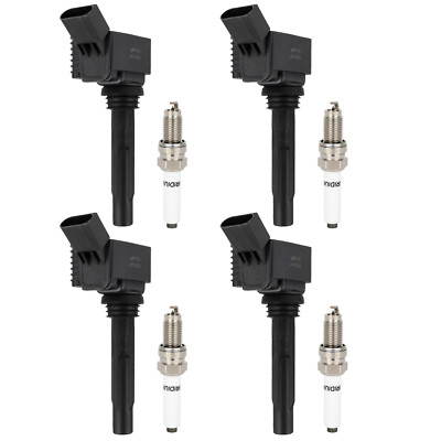 UF718 4x Ignition Coils and 4 Spark Plugs For 2016-2019 Volkswagen ...