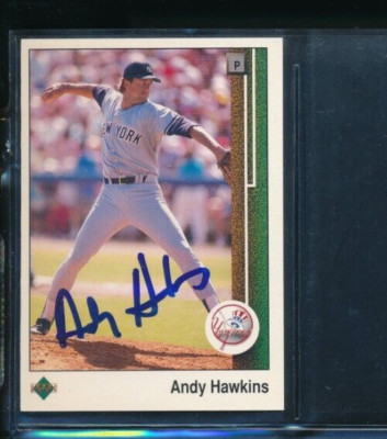 1989 Upper Deck #708 Andy Hawkins Yankees Tough Signed Autograph (ET12 ...