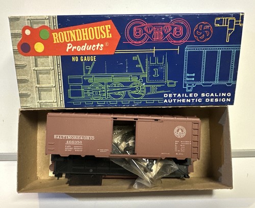 Roundhouse HO Scale B&O Baltimore & Ohio 40' Box Car Kit #466356 | eBay