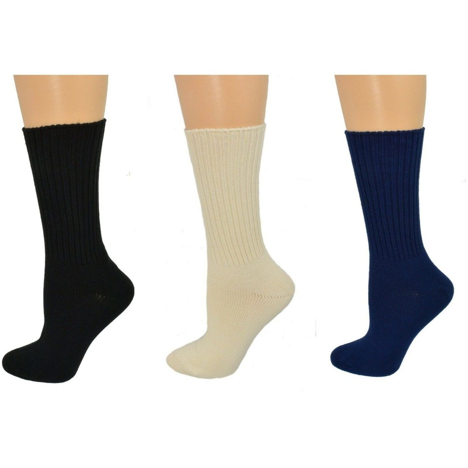 Outdoor Crew Socks- 3 Pair Pack, Women's Cotton Crew Opaque Socks ...
