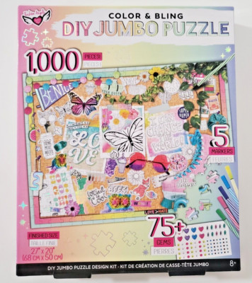 Color & Bling Fashion Puzzle 1K w/GEMS + MARKERS NIB | eBay