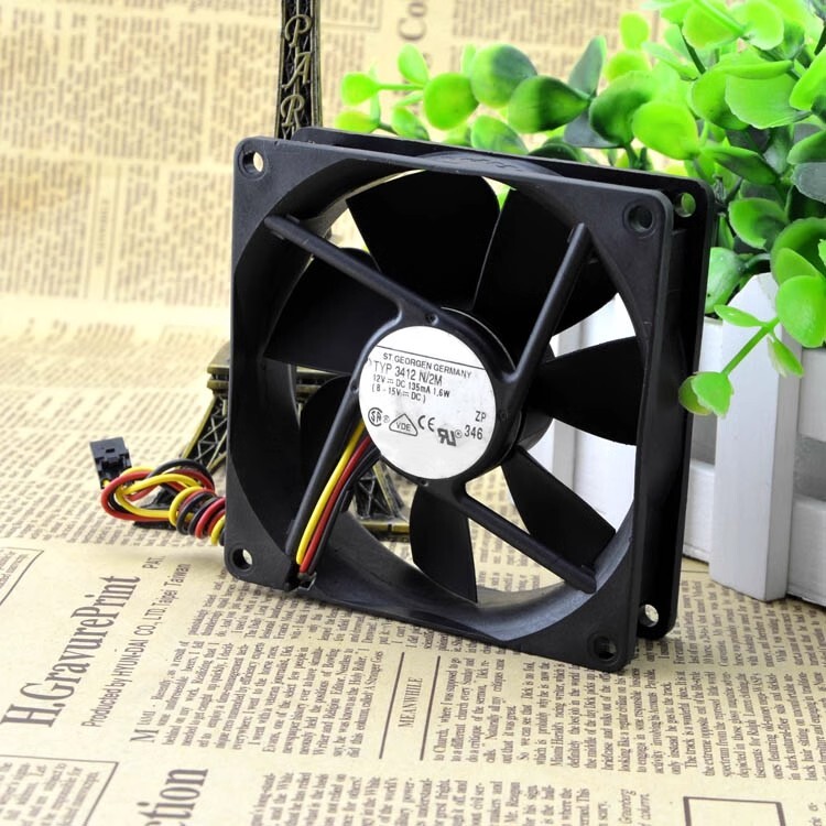 1PC NEW TYP3412N/2M 12V 1.6A 9225 9CM three-wire heat dissipation fan # ...