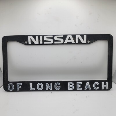 Nissan Of Long Beach California Black Plastic License Plate Frame Front ...