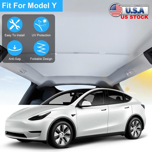 Car Roof Sunroof Heat Insulation UV Protection For Tesla Model Y 20 21 ...