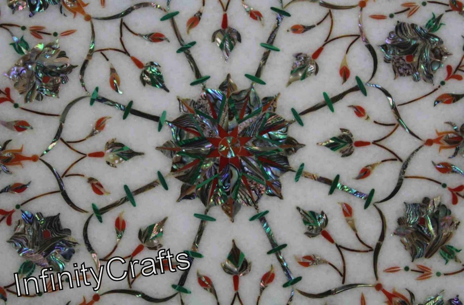 Coffee Table Top Inlaid with Abalone Shell Octagon Marble Corner table ...