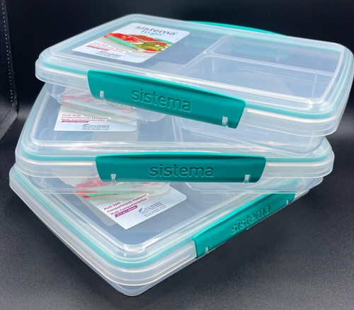 Sistema to Go Multi Split Food Storage Container 820Ml/3.4 Cups PACK OF ...