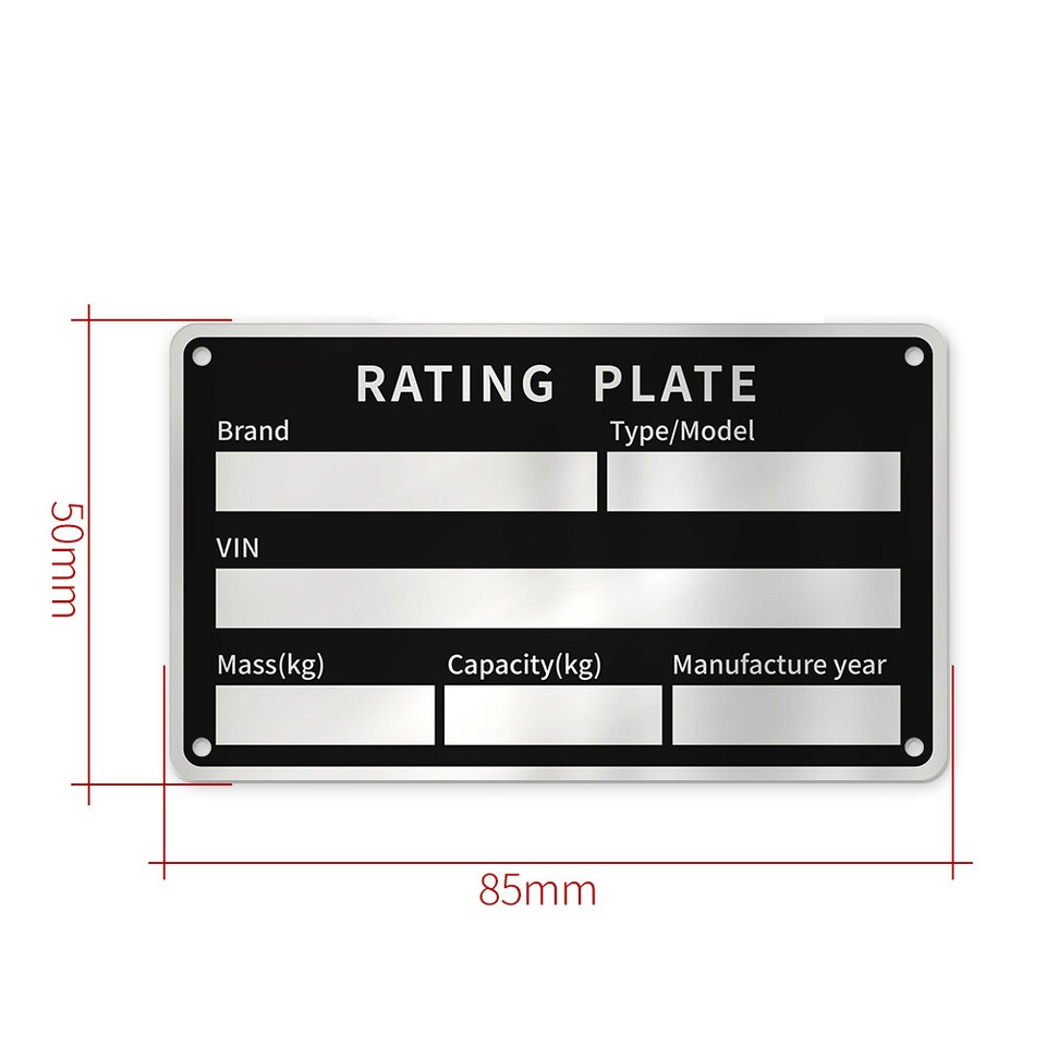 85mmX50mm Engraved Aluminum Vehicle ID Tag Trailer Plate Motorbike | eBay