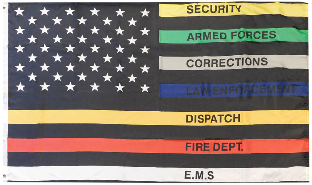 2X3FT Salute Thin Multi Line Flag Military Police Fire Corrections ...