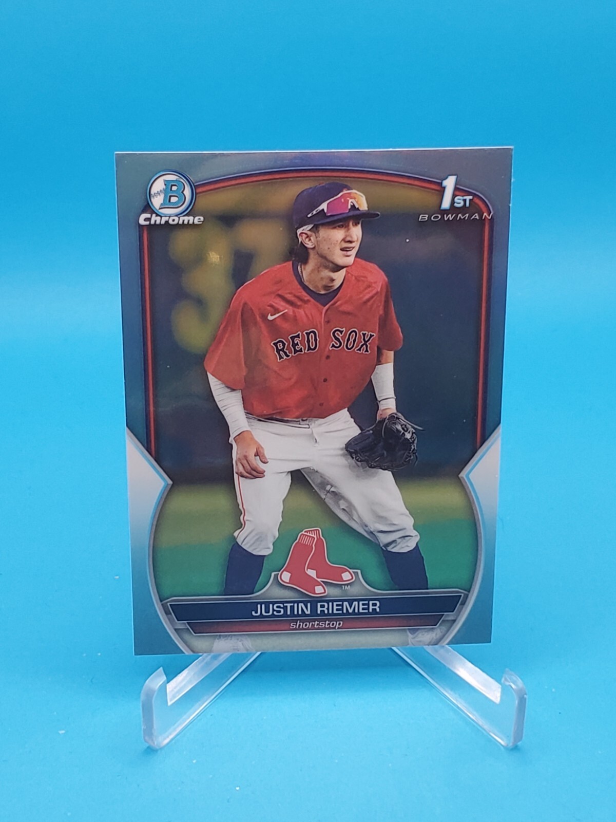 Justin Riemer 2023 Bowman Draft #BDC-182 1st Bowman Sky Blue Refractor ...