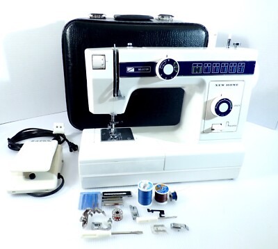 New Home Sewing Machine Model 110 with Case-Foot Control & Accessories ...