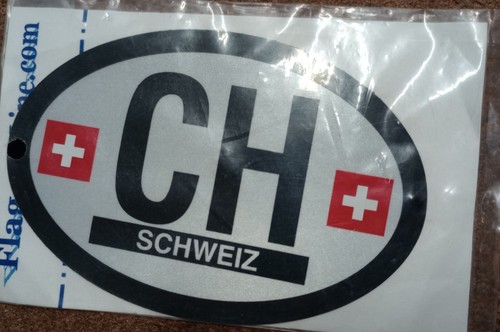CH Swiss Switzerland Oval car window bumper sticker decal 4.5" x 3" | eBay