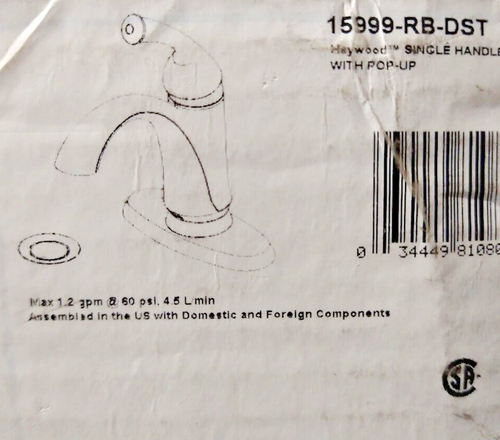 Delta 15999-RB-DST Haywood Single Handle Bathroom Faucet Venetian ...