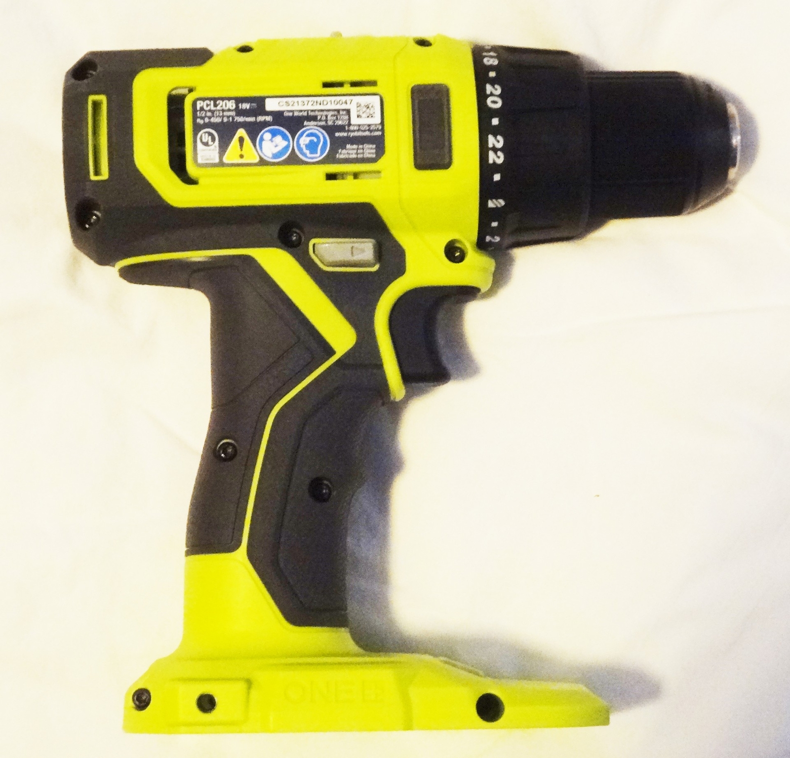 Ryobi PCL206 18V ONE+ 1/2" Cordless Drill Driver Tool Only, From Kit ...