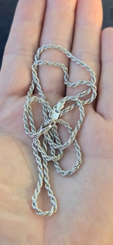 HAN Jewelry Men's Italy Sterling Silver Rope Chain 24" Necklace 2 mm 12 ...