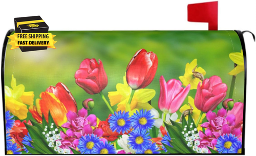 Spring Summer Flowers Mailbox Covers Magnetic Daffodils Tulips Daisy ...