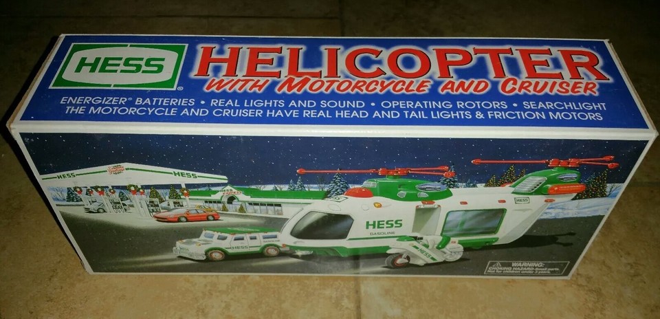 2001 Hess Helicopter with Motorcycle and Cruiser NEW IN BOX [S5826] | eBay