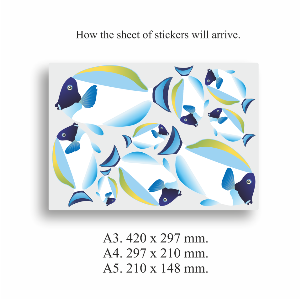 Tropical Fish Vinyl Art Decal Sticker [Multiuse] Tile Laptop Wall ...