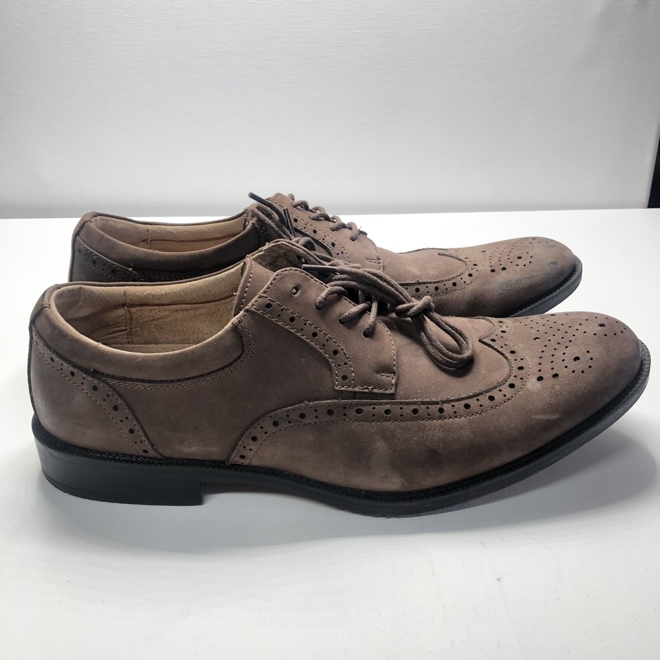 Clark’s Mens Collection Waterproof Brown Suede Wingtip Dress Shoes Size ...