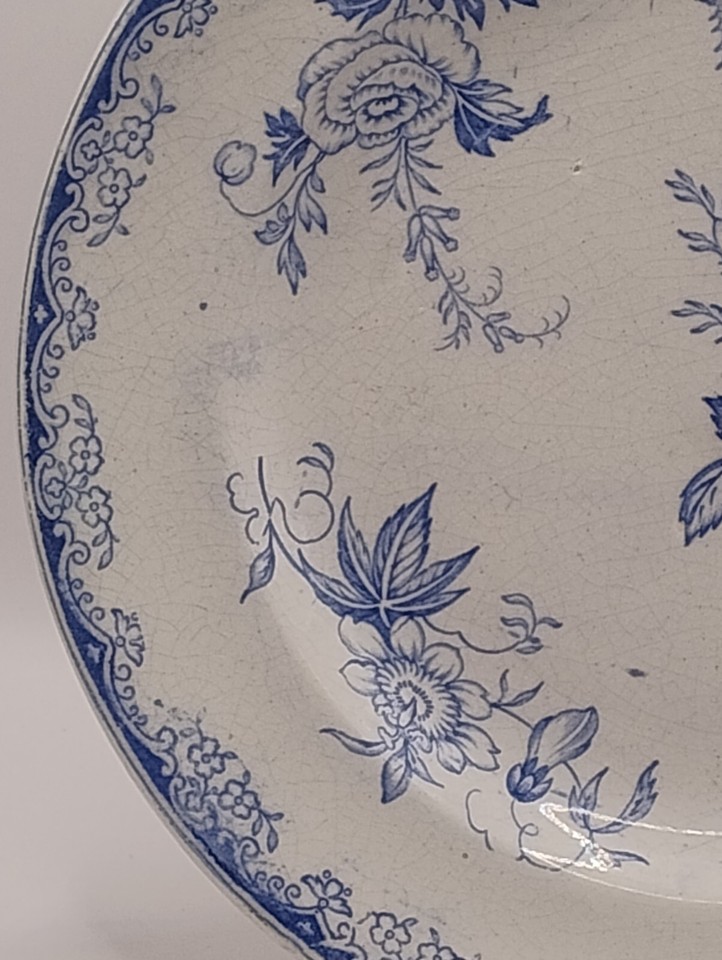 Victorian Antique Llanelly South Wales Pottery plate Persian Rose ...