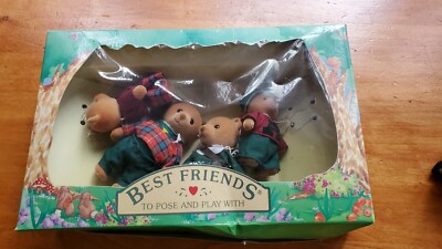 Vtg Best Friends Bear Family Poseable 3" Figures 1986 AMC Calico ...