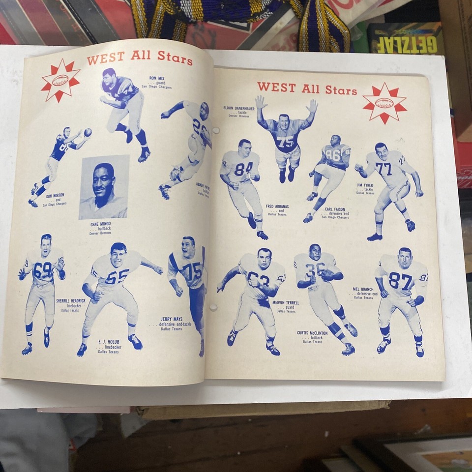 1963 American Football League All Star Program Jan 13, 1963 AFL | eBay