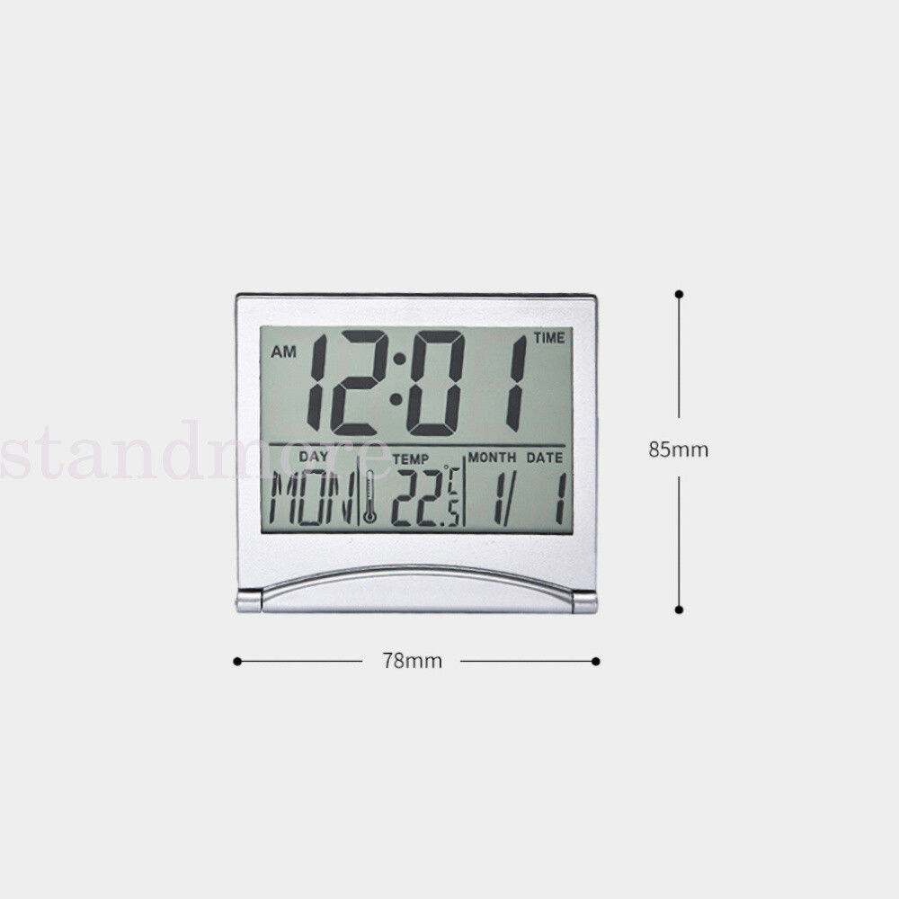 Home Digital LCD Screen Travel Alarm Clocks Desk Calendar Thermometer ...