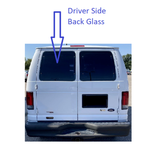 Fits: 92-16 Ford Econoline Van Back Glass Driver Left Side (4 Holes ...