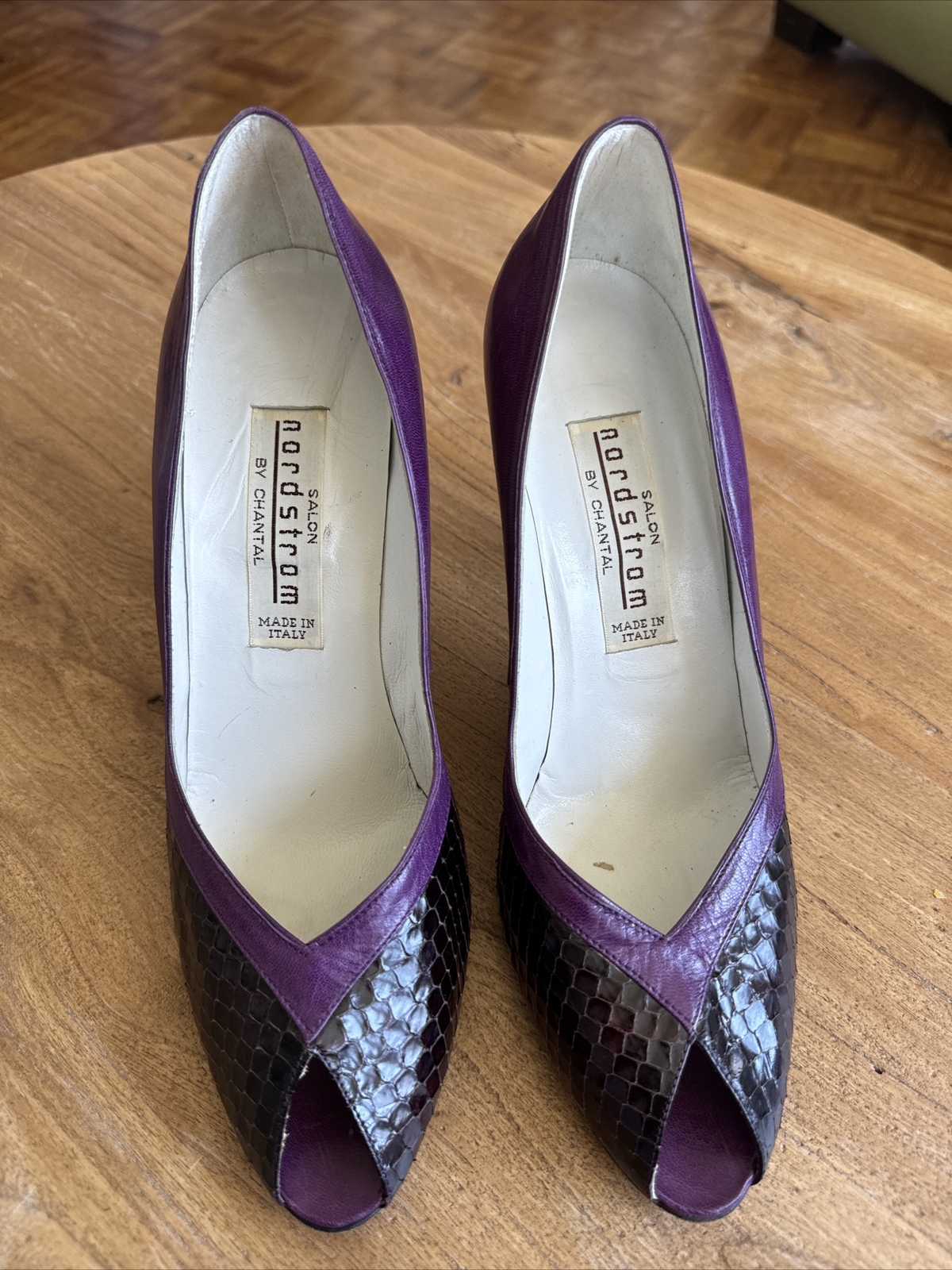 Vintage Purple Leather And Snakeskin Pump 40N - Gem