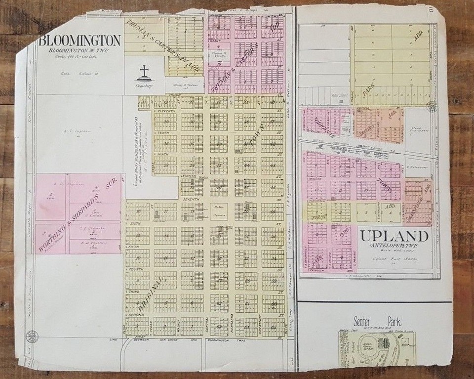Antique MAP RIVERTON & NAPONEE/Atlas of Franklin Co. Nebraska - Ogle ...