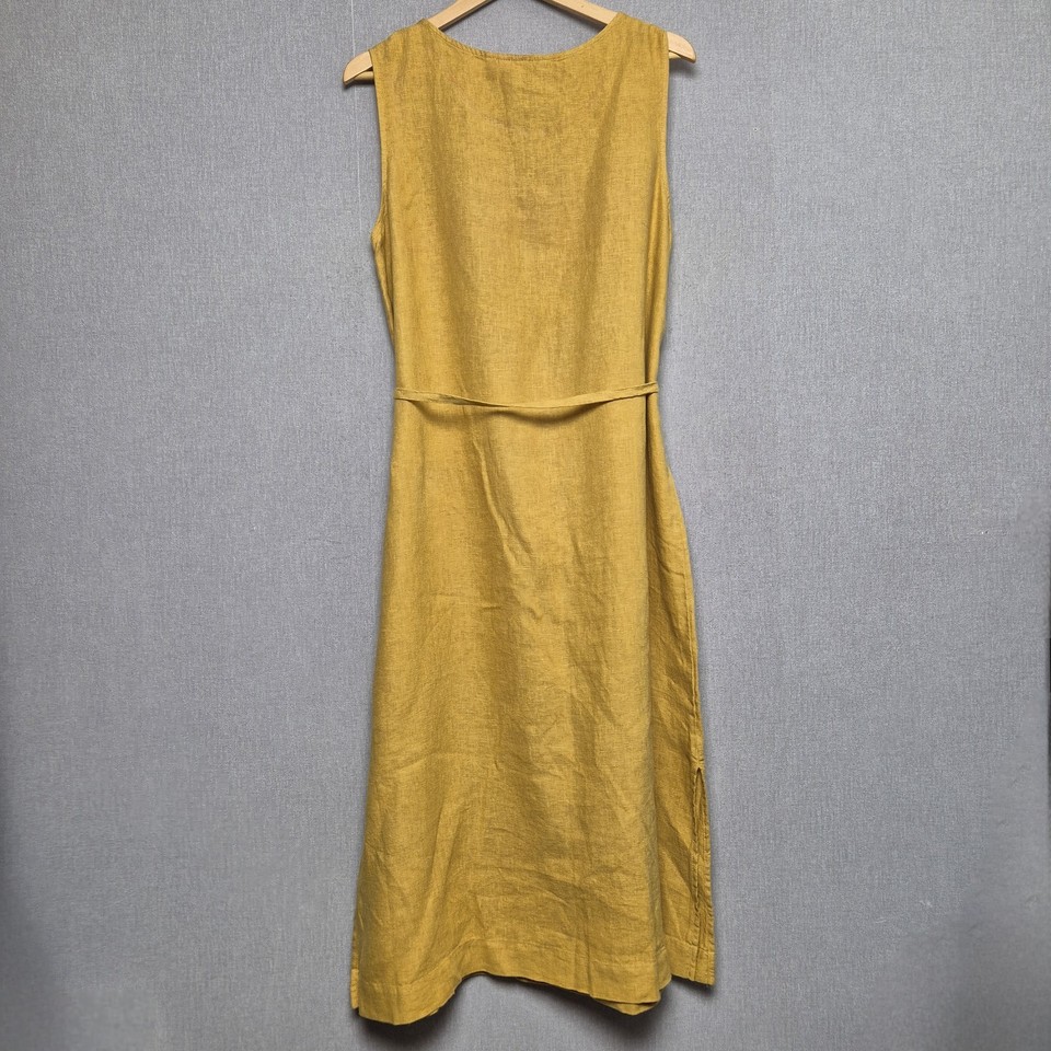 Seasalt Cornwall Linen Dress Size 14 Mustard Yellow Sketch Pad Tie ...