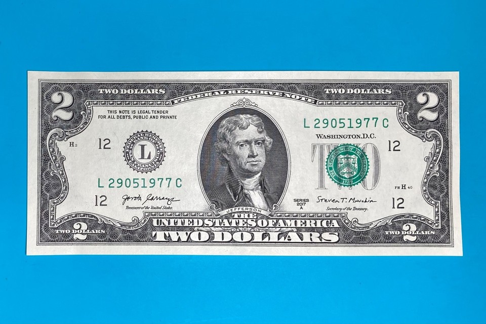 29 May 1977 (L 29051977 C) BIRTHDAY Serial Number $2 Two Dollar Bill ...