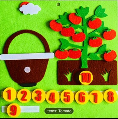 Montessori Felt Toy- Tomatoes Numbers Math/ Homeschooling | eBay