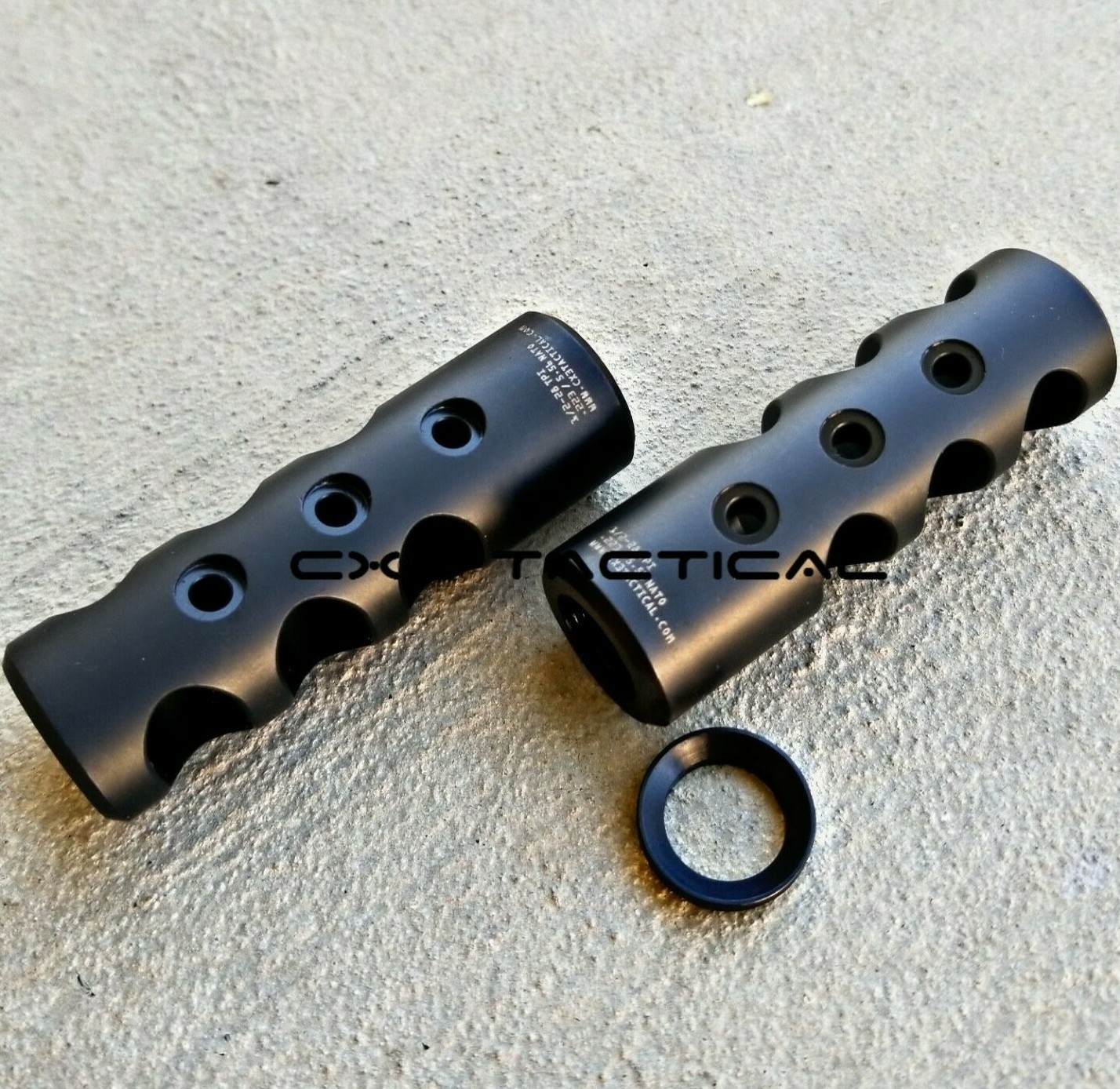 .223 5.56 Muzzle Brake Compensator 1/2-28 TPI Black Nitride Muzzle ...