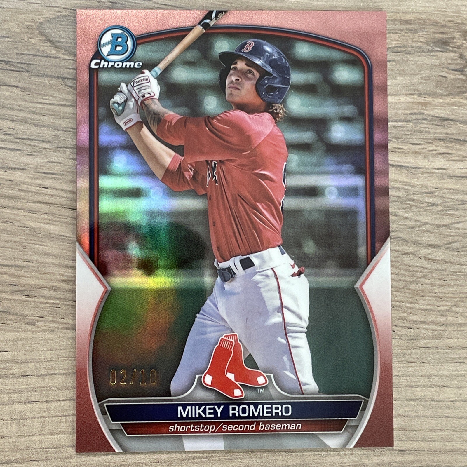 Mikey Romero 2023 Bowman Draft Rose Gold Refractor /10 BDC-58 Red Sox ...