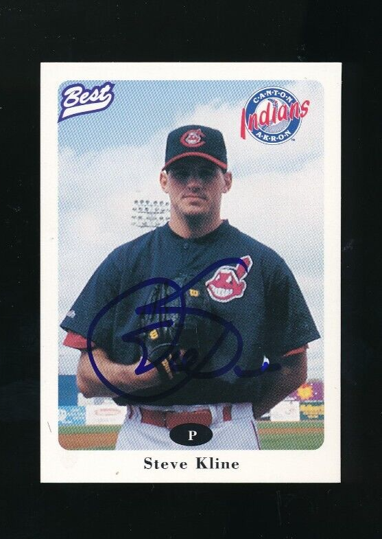 1996 Best Canton-Akron Indians Steve Kline #14 signed auto autograph ...