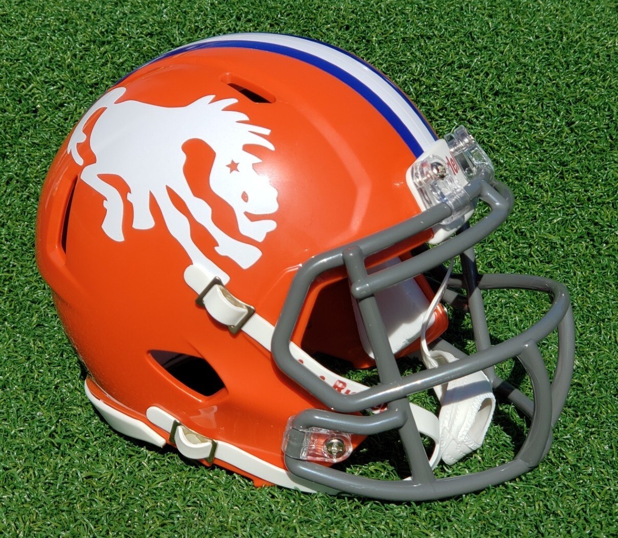 DENVER BRONCOS 1965 GAME #1 SPECIAL FOOTBALL MINI HELMET (BLUE STRIPES ...