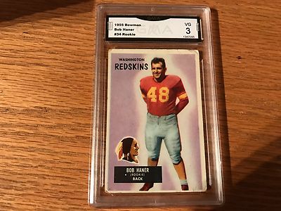 1955 BOWMAN...# 34 BOB HANER....RC...REDSKINS..GRADED.. GMA 3 | eBay
