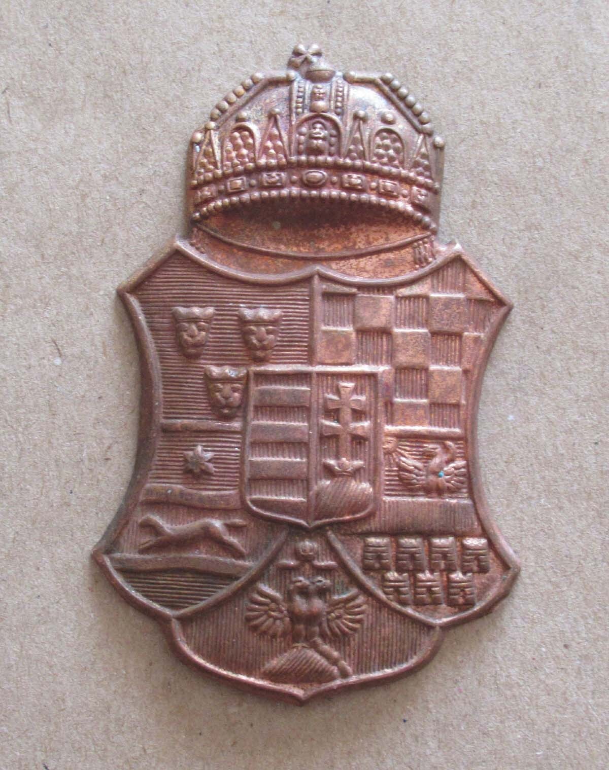 OLD ANTIQUE BRASS AUSTRIAN HUNGARIAN HONVÉD BADGE M1891 / INFANTRY ...