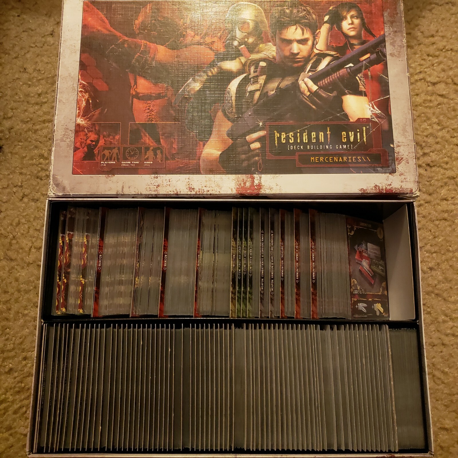 RESIDENT EVIL DECK BUILDING GAME + All Expansions Sleeved and ready to ...