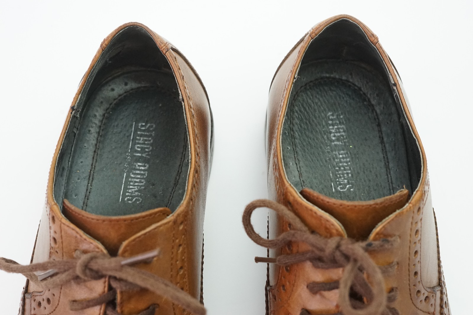 Stacy Adams Garrison Mens Size US 8 M Brown Wingtip Oxford Lace Up | eBay