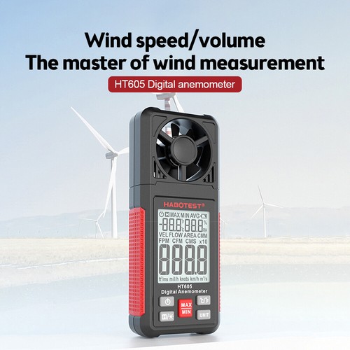 Digital Anemometer CFM Meter Air Flow Meter Measure Wind Temperature ...