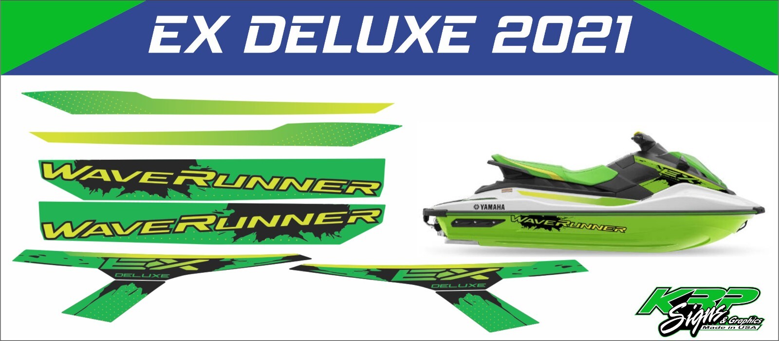 YAMAHA WAVERUNNER EX DELUXE 2021 Graphics / Decal / Sticker Kit GREEN ...
