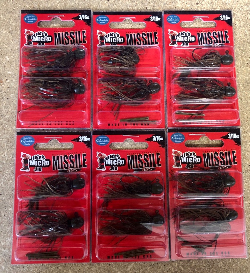 LOT OF 6 JIGS-Ike’s Micro Jig[3/16oz.] by Missile Jigs-Tiny Jig For ...